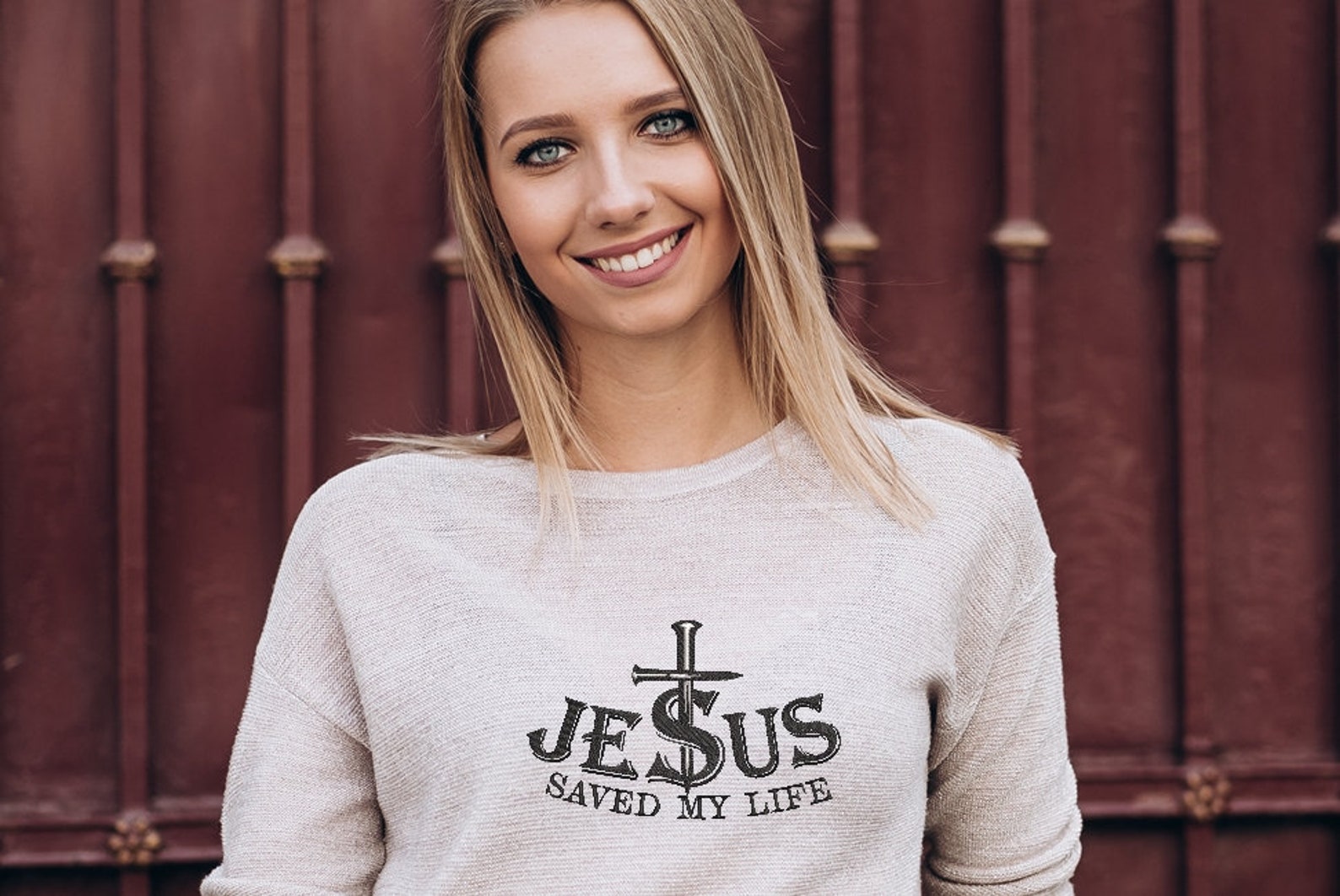 Jesus Saved My Life Embroidery Design: Christian Cross (digital ...