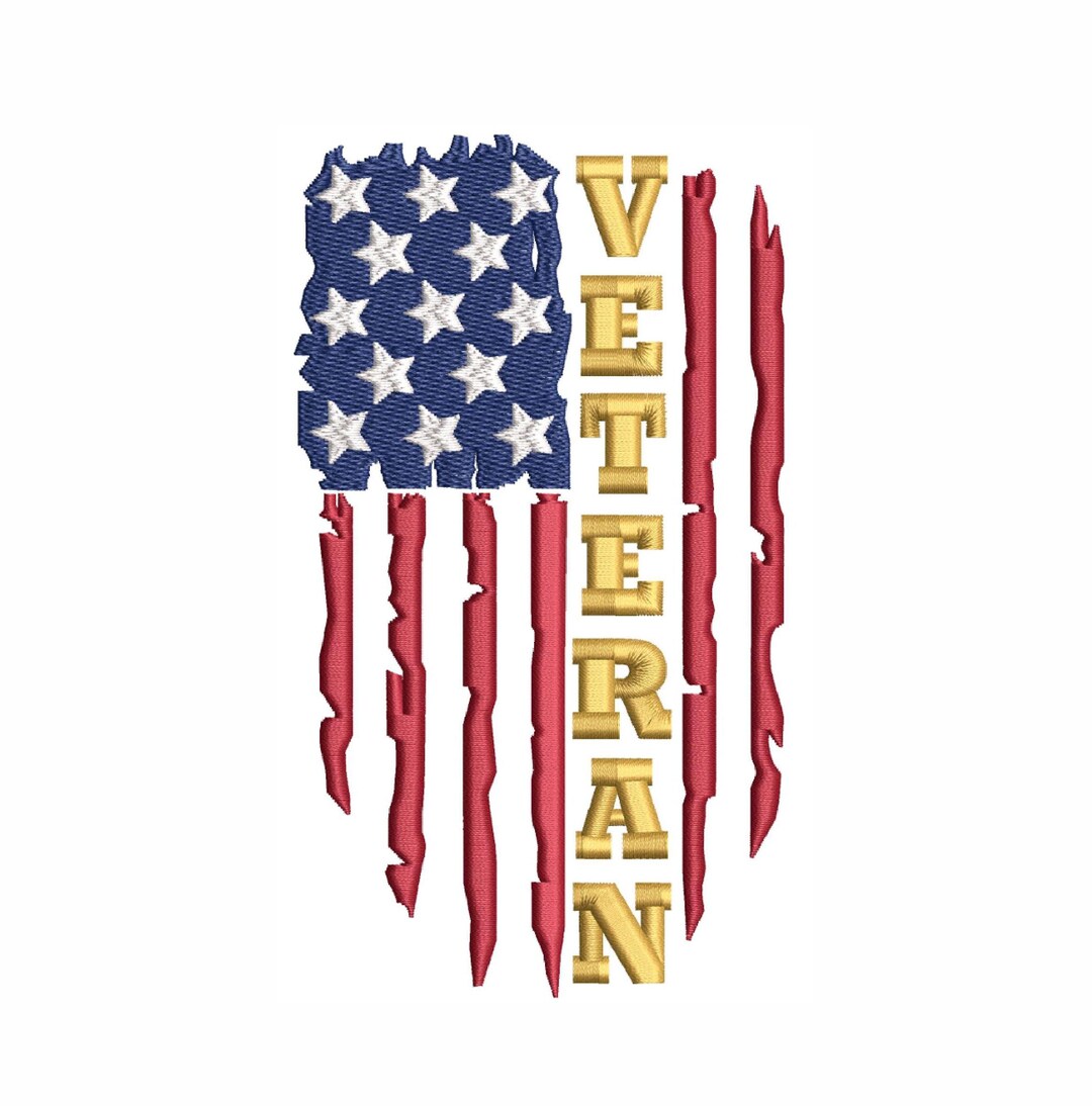 Veteran Flag Embroidery Design: Patriotic USA (machine Embroidery ...