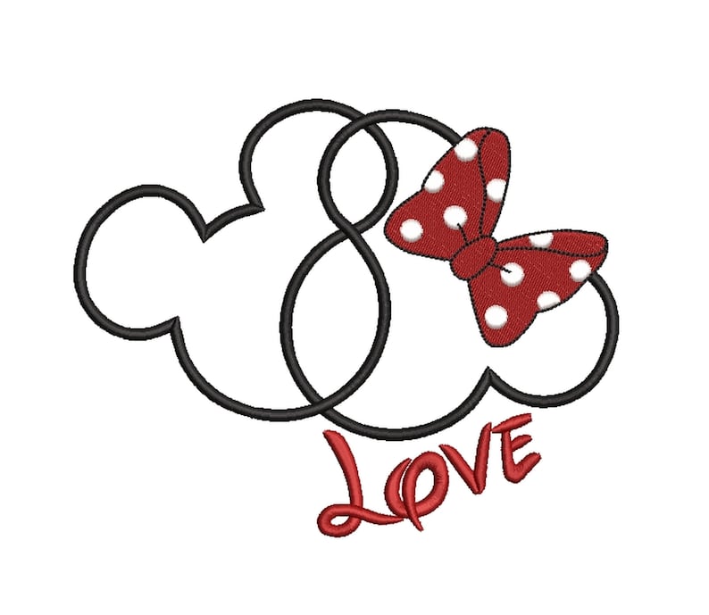 Mouse Love Embroidery Design: Valentine's Day Machine File (4 Sizes) - Etsy