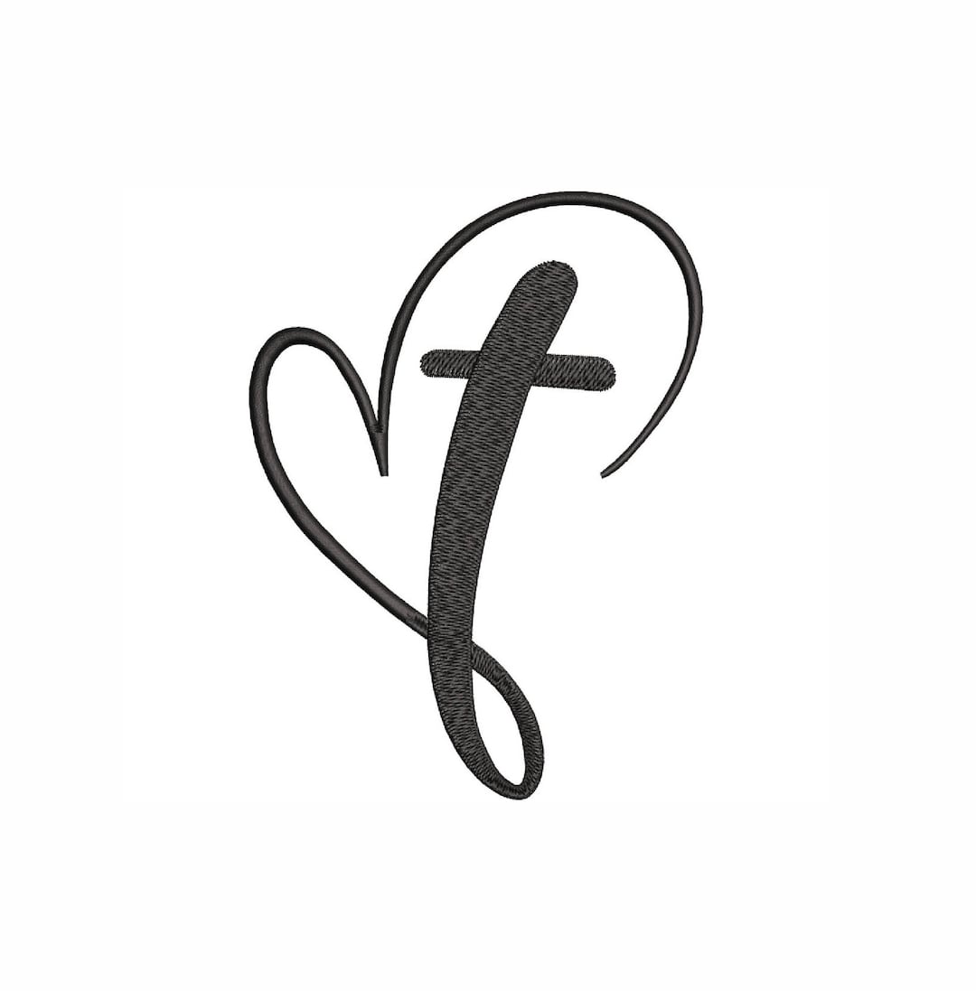 Heart Cross Machine Embroidery Design: Christian Faith (5 Sizes ...