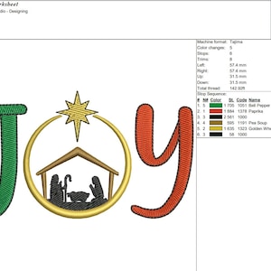 Joy Nativity Scene Machine Embroidery Design (digital Download) - Etsy