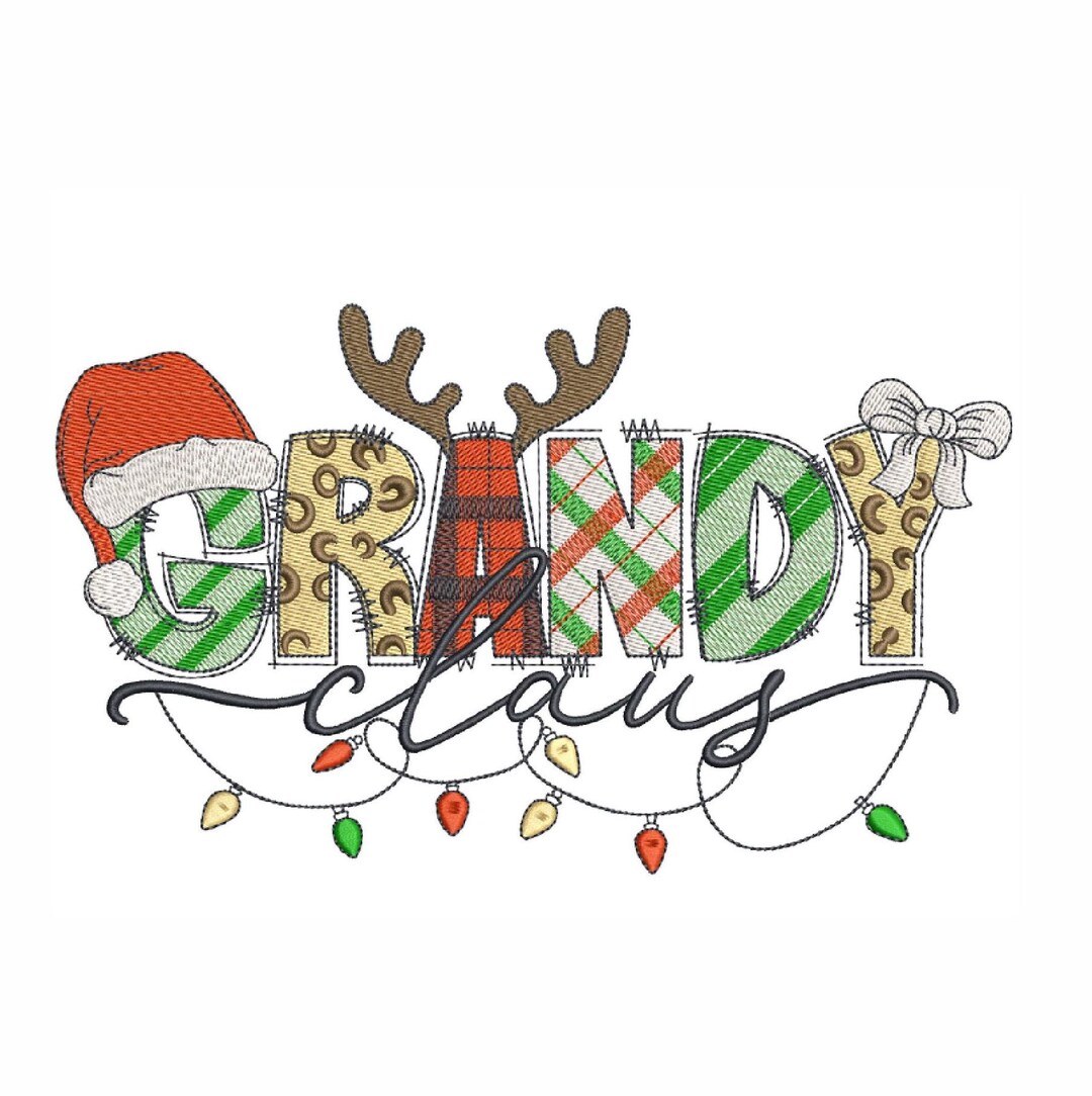 Grandy Claus Christmas Machine Embroidery Design (5 Sizes) - Etsy