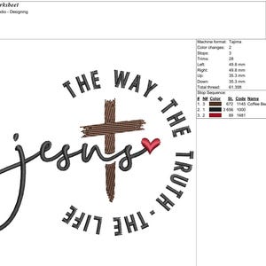 Jesus the Way the Truth the Life Machine Embroidery Design, Jesus ...