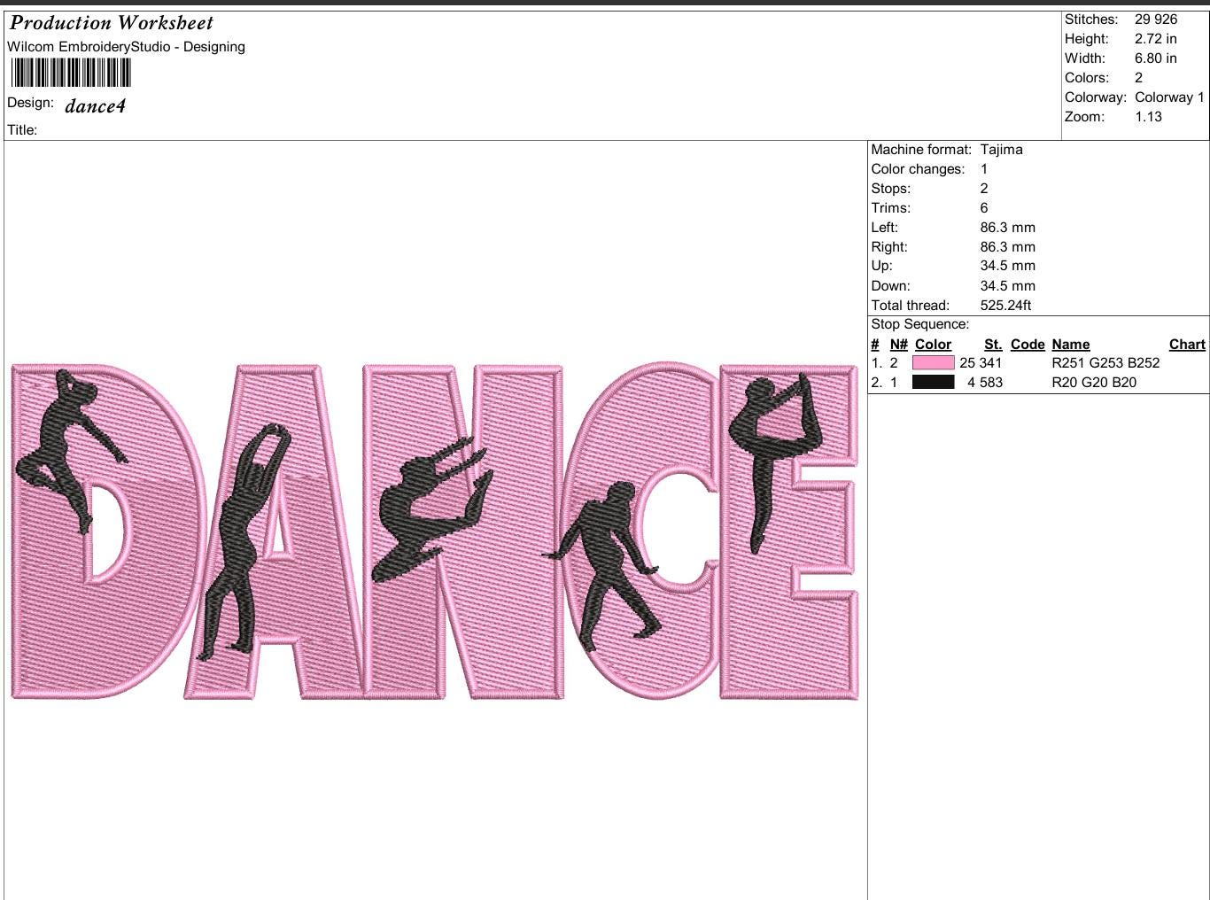 Dance Embroidery Design, 4 Sizes, Instant Download. - Etsy