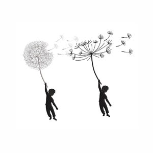 Boy With Dandelion Machine Embroidery Design, Dandelion Digital File, 4 ...