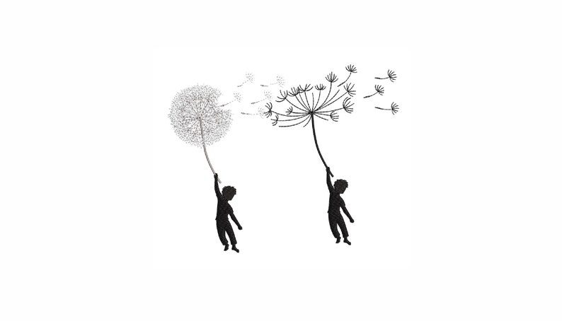 Boy With Dandelion Machine Embroidery Design, Dandelion Digital File, 4 ...