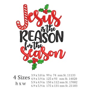Jesus is the Reason for the Season Machine Embroidery Design, Jesus ...