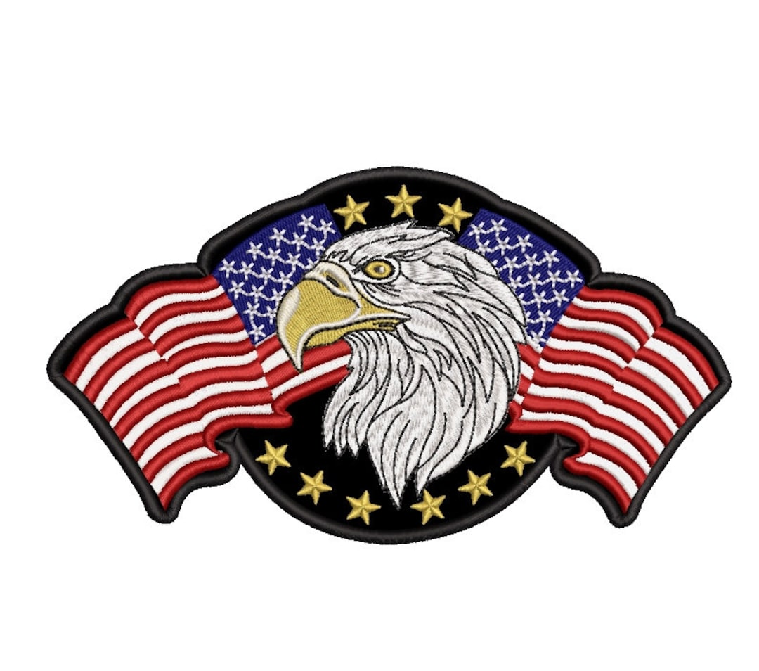 American Flag Eagle Embroidery Design: Patriotic 4th of July (5 Sizes ...