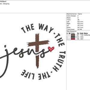 Jesus the Way the Truth the Life Machine Embroidery Design, Jesus ...