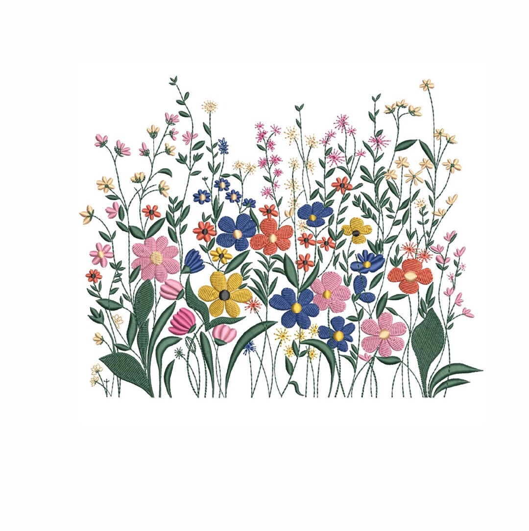 Floral Embroidery Design, Wildflower Embroidery, Summer Flower ...
