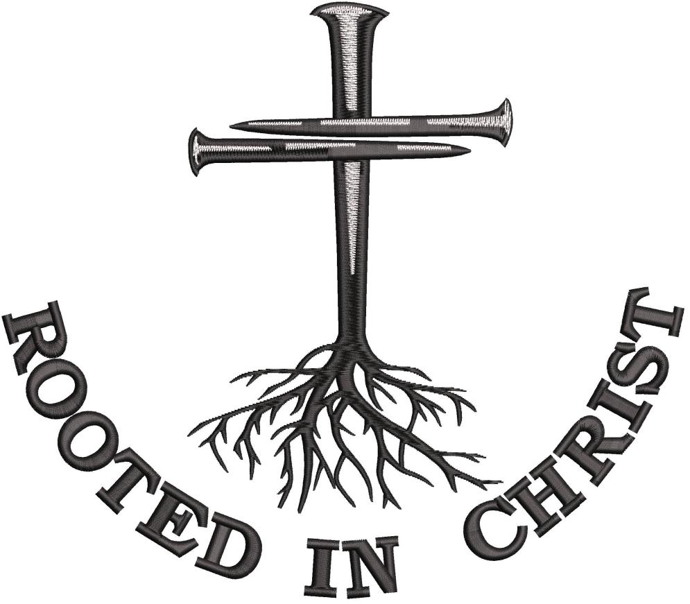 Rooted in Christ Embroidery Design: Christian Cross (digital Download ...