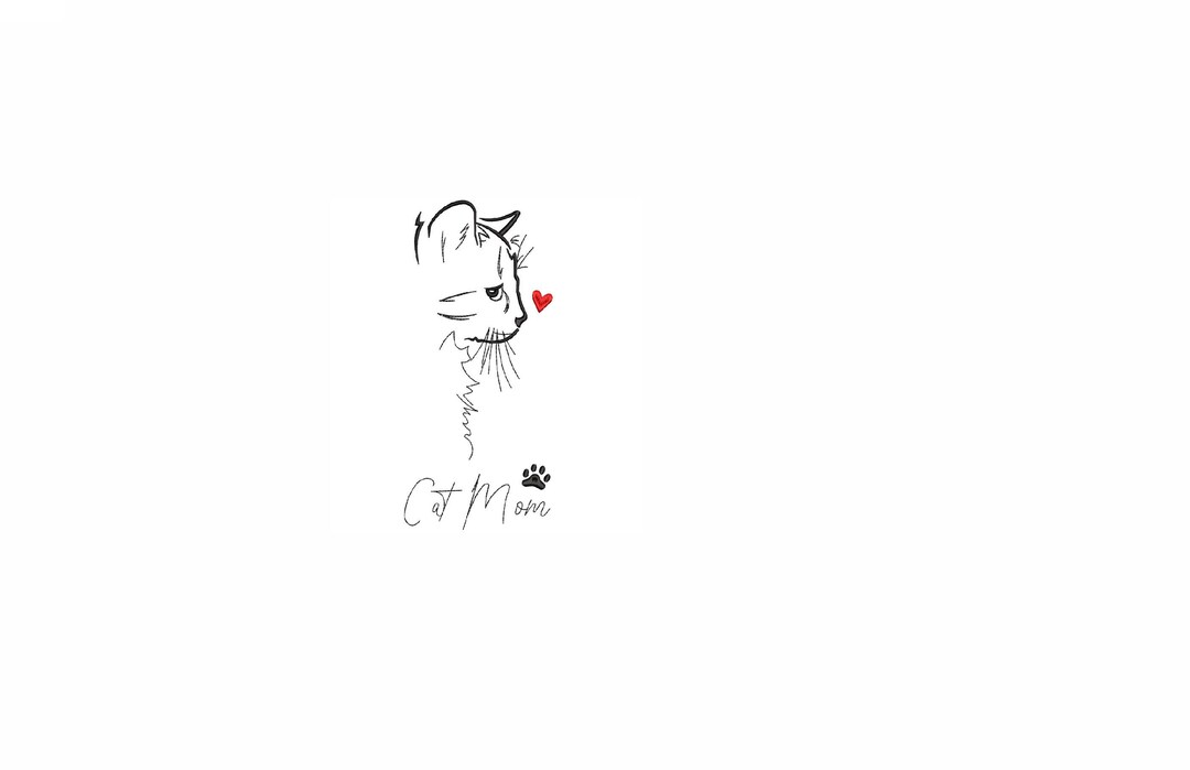 Cat Mom Embroidery Design: Heart Cat Lover Gift (digital Download) - Etsy