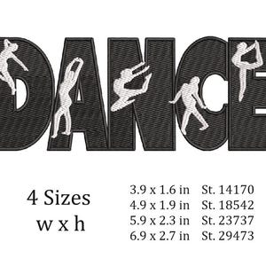 Dance Embroidery Design, 4 Sizes, Instant Download. - Etsy