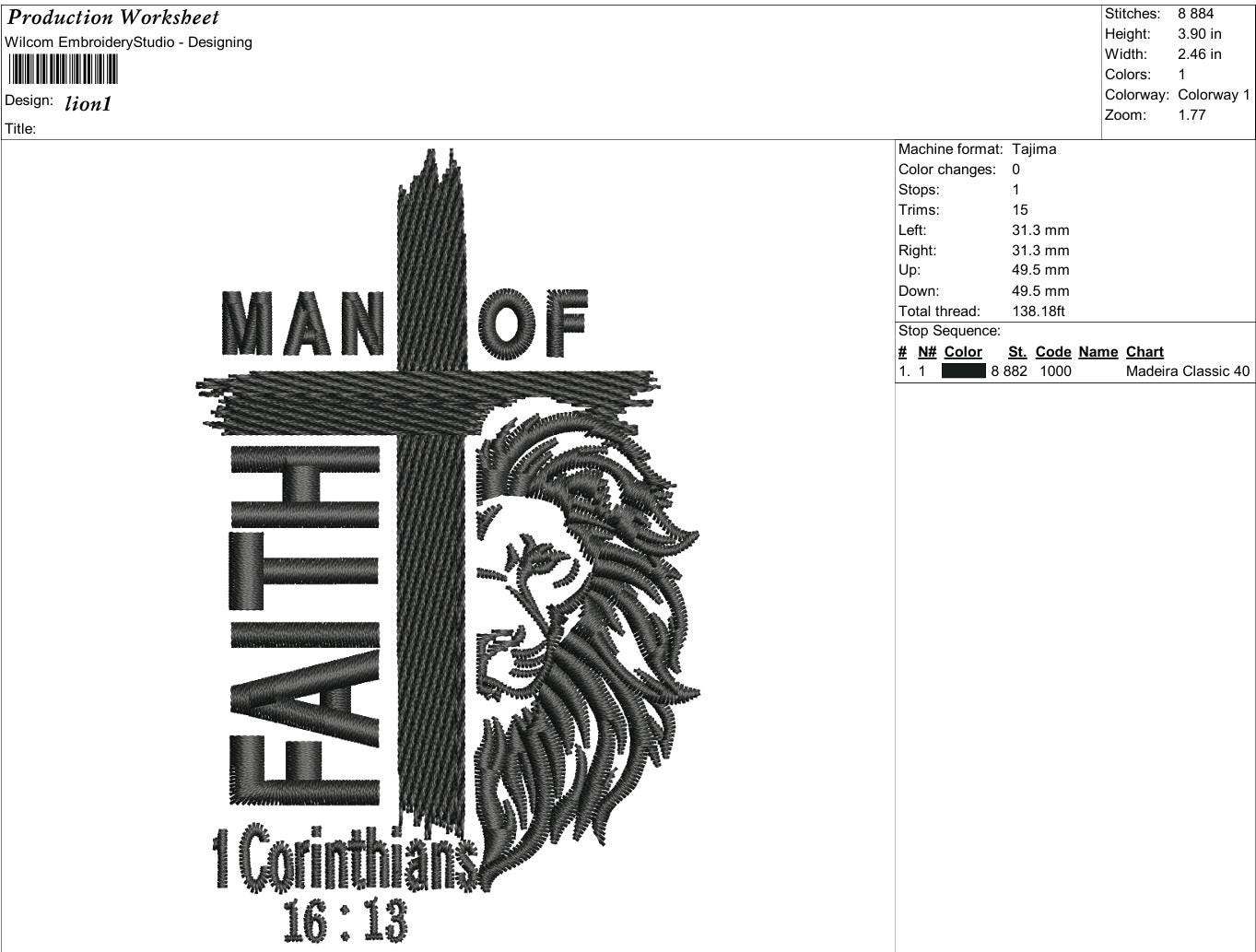 Man of Faith Lion Embroidery Design: Bible Verse (instant Download) - Etsy