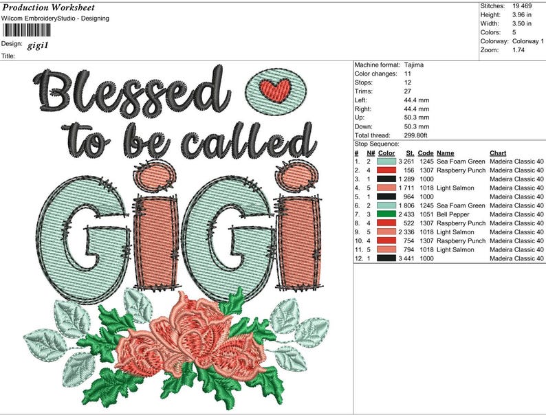 Blessed to Be Called Gigi Embroidery Design, 6 Sizes. - Etsy