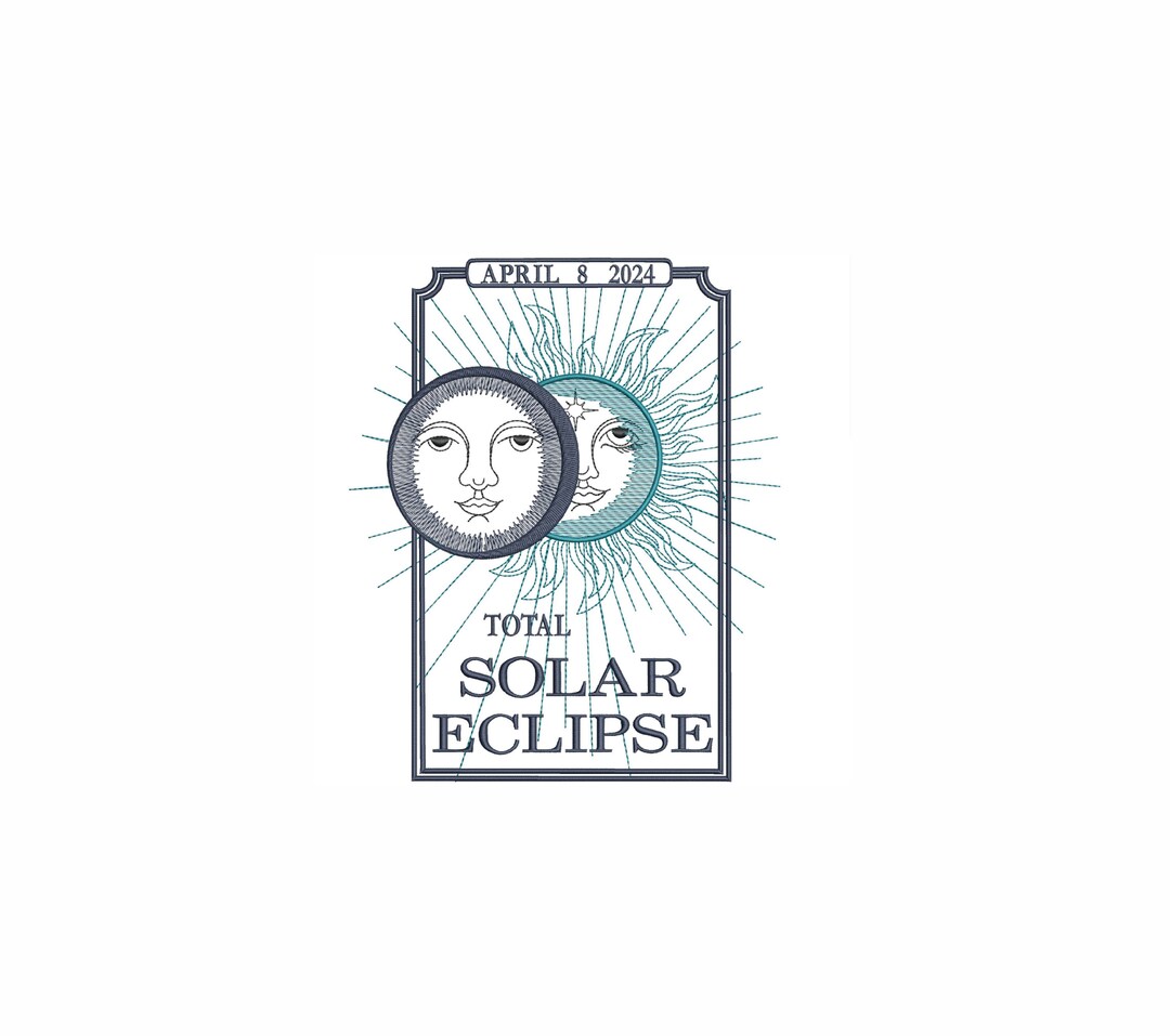 Total Solar Eclipse 08/04/2024: in Digital Format Machine Embroidery ...