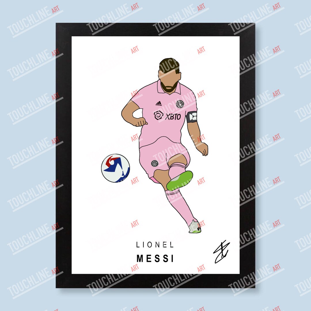 Lionel Messi Inter Miami MLS Digital Football Print A4 - Etsy