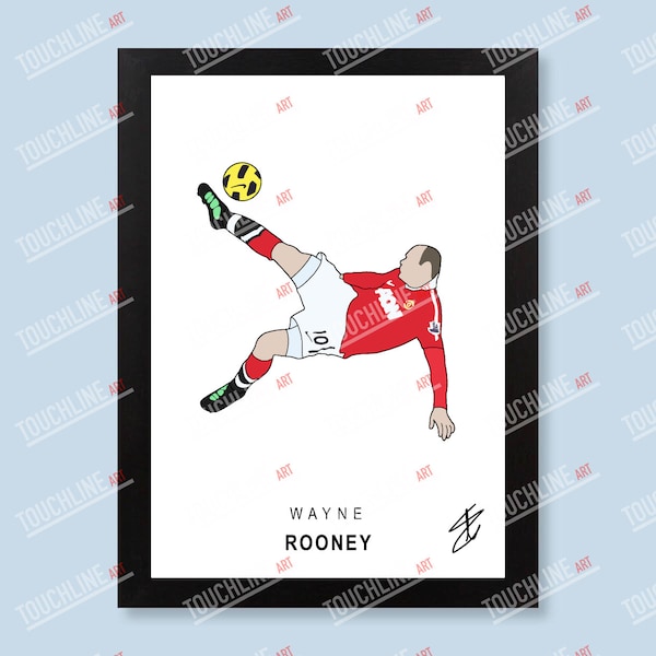 Manchester United Print Rooney - Etsy