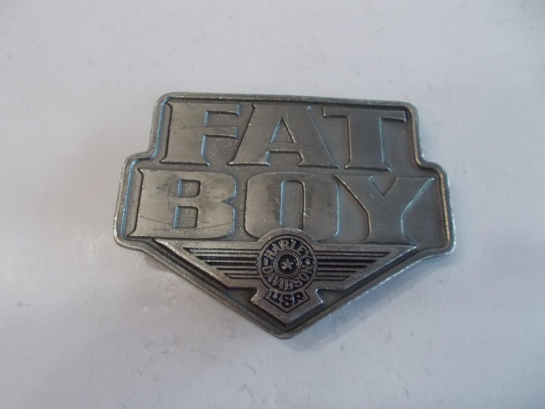 Harley Davidson~fat Boy~belt Buckle~biker~accessory~motorcycle Belt ...
