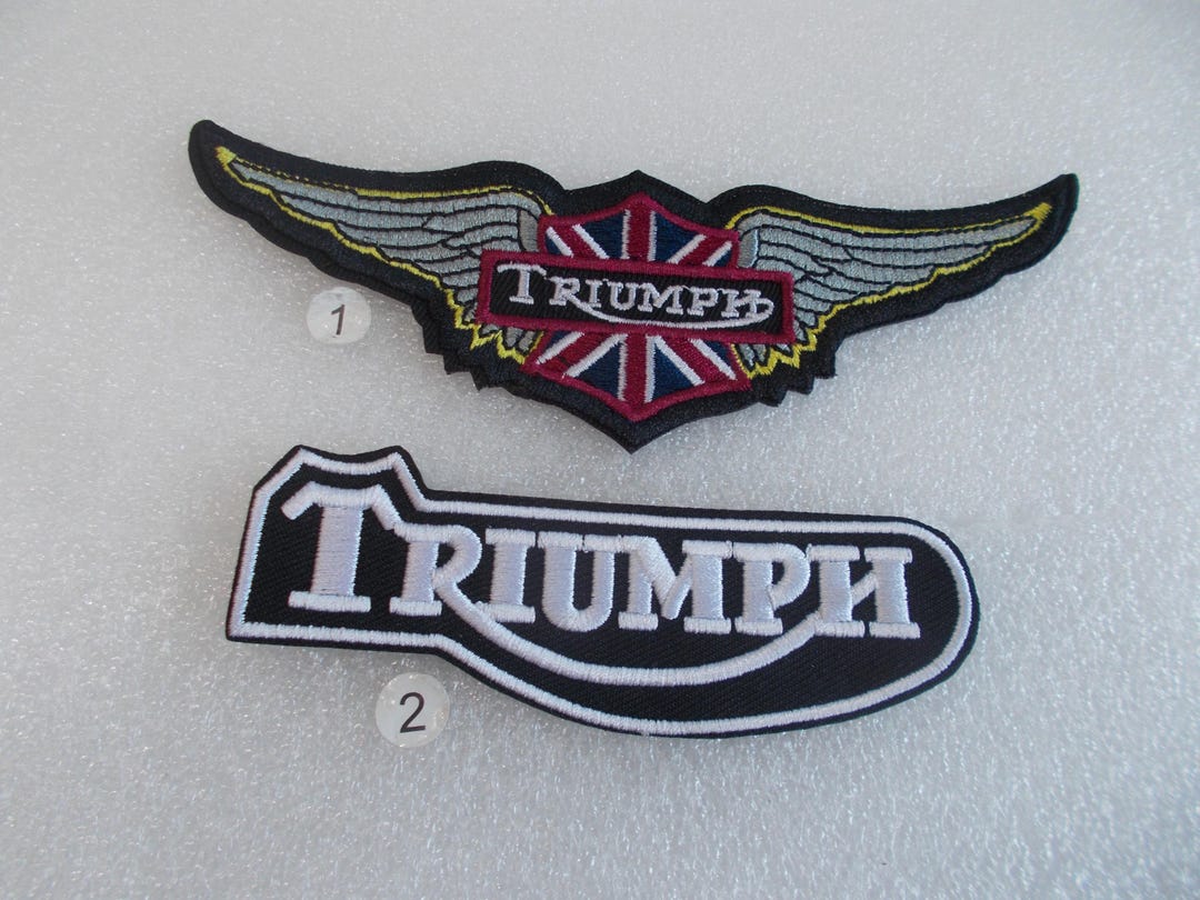 Triumph~motorcycle~wings~patch~6"~embroidered~biker~accessory~badge ...