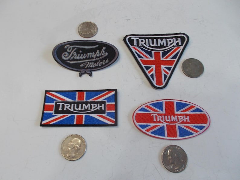 Triumph~motorcycle~patch~embroidered~biker~accessory~badge~jacket~vest ...