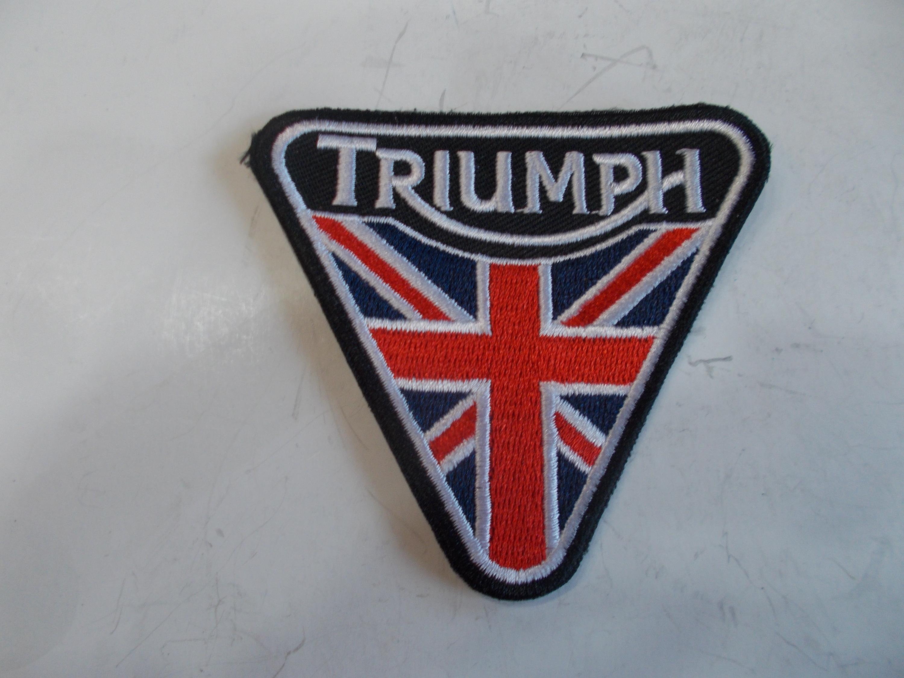 Triumph~motorcycle~patch~embroidered~biker~accessory~badge~jacket~vest ...