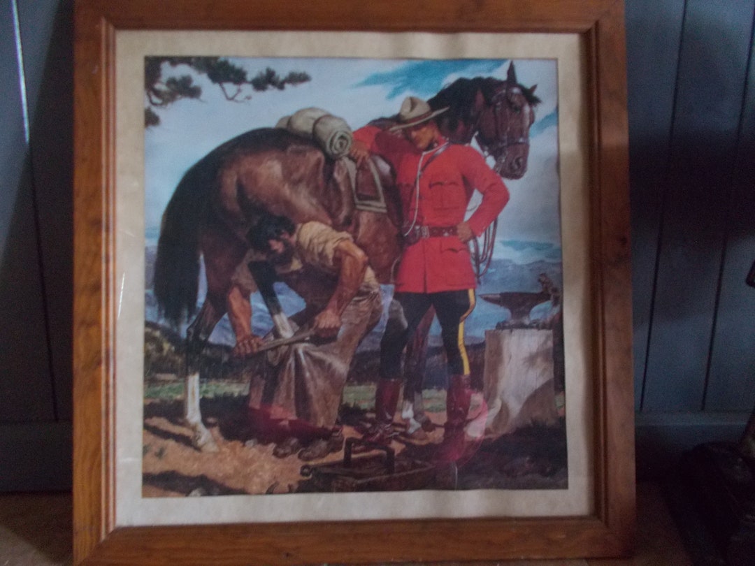Canadian Mountie~print~a Friberg~farrier Shoeing Horse~framed Art~horse ...
