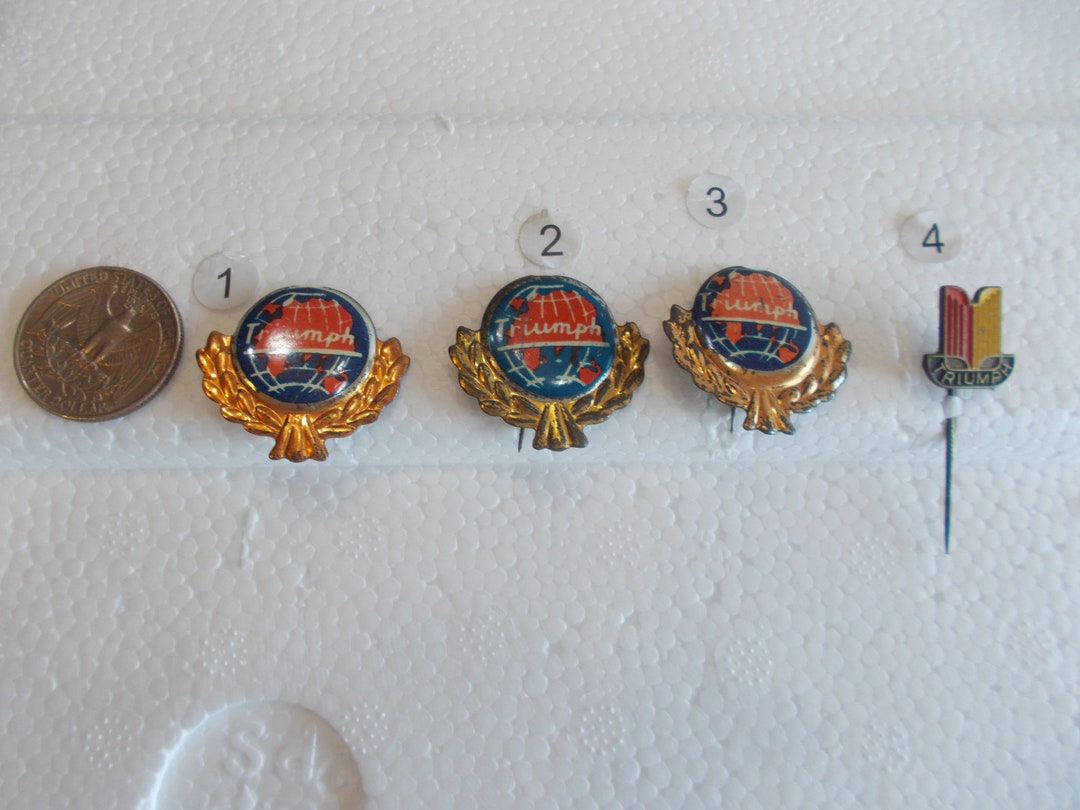 Biker~pins~antique~triumph~motorcycle~pin~badge~tin Plate Pin~stick~pin ...