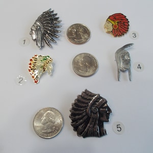 Beautiful~vintage~indian Chief~pin~large~native American Chief~jewelry ...