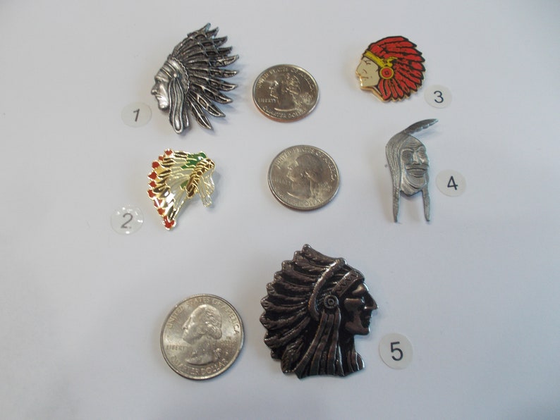Beautiful~vintage~indian Chief~pin~large~native American Chief~jewelry ...