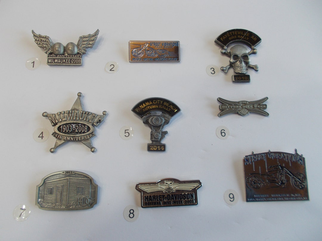 Vintage~biker~pins~daytona~sturgis~milwaukee Rally~motorcycle~badge ...