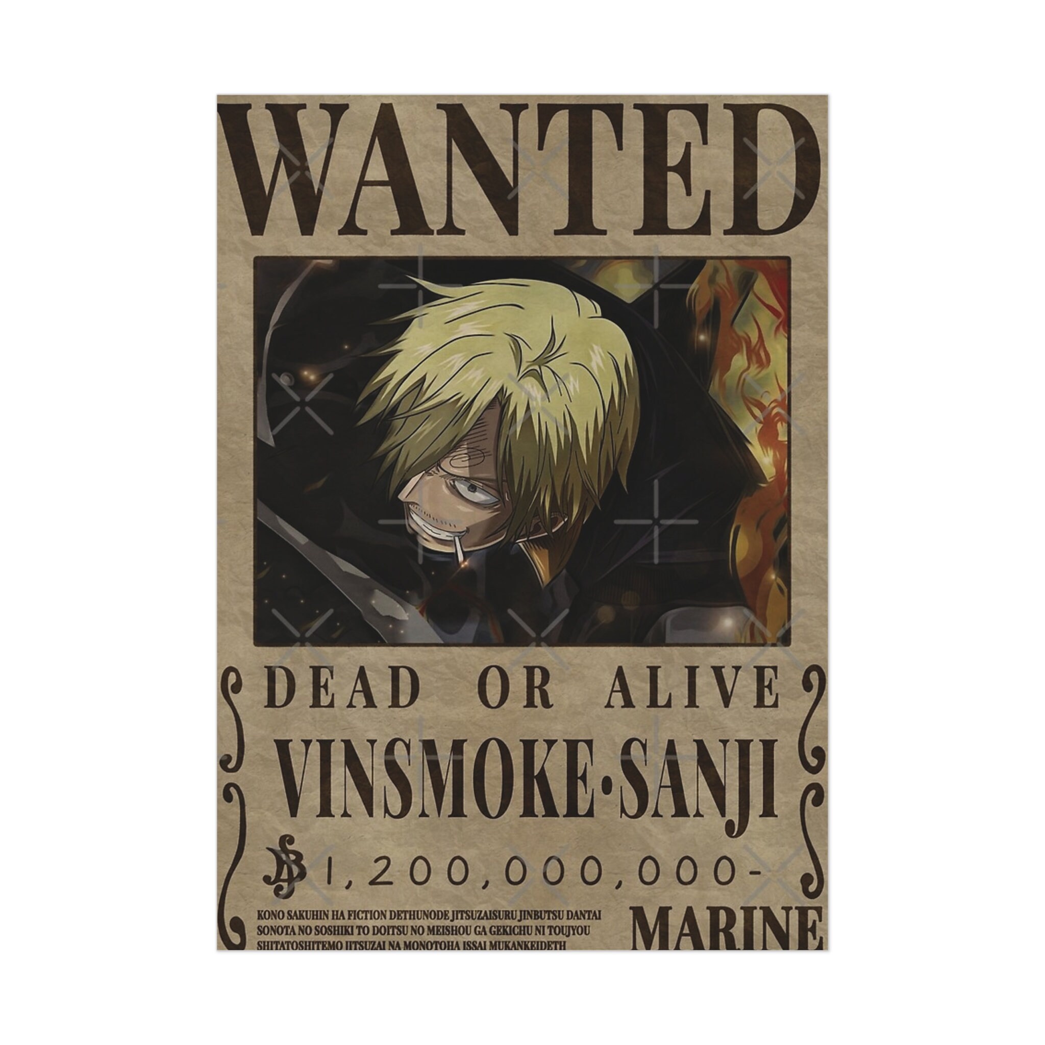 One Piece Sanji Wanted Poster - Etsy