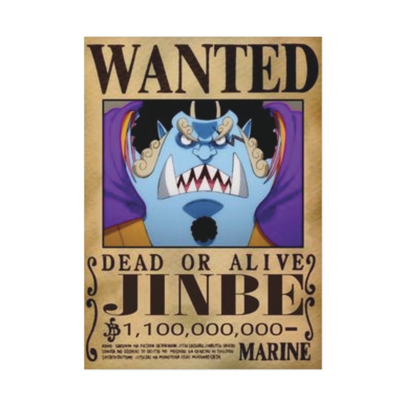Jinbe Wanted Poster One Piece - Etsy