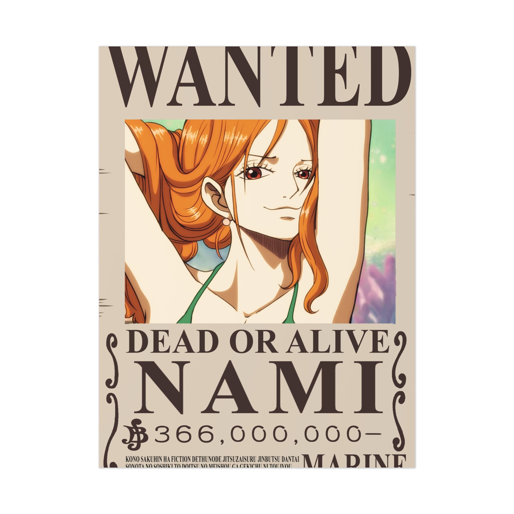 One Piece Nami Wanted Poster - Etsy