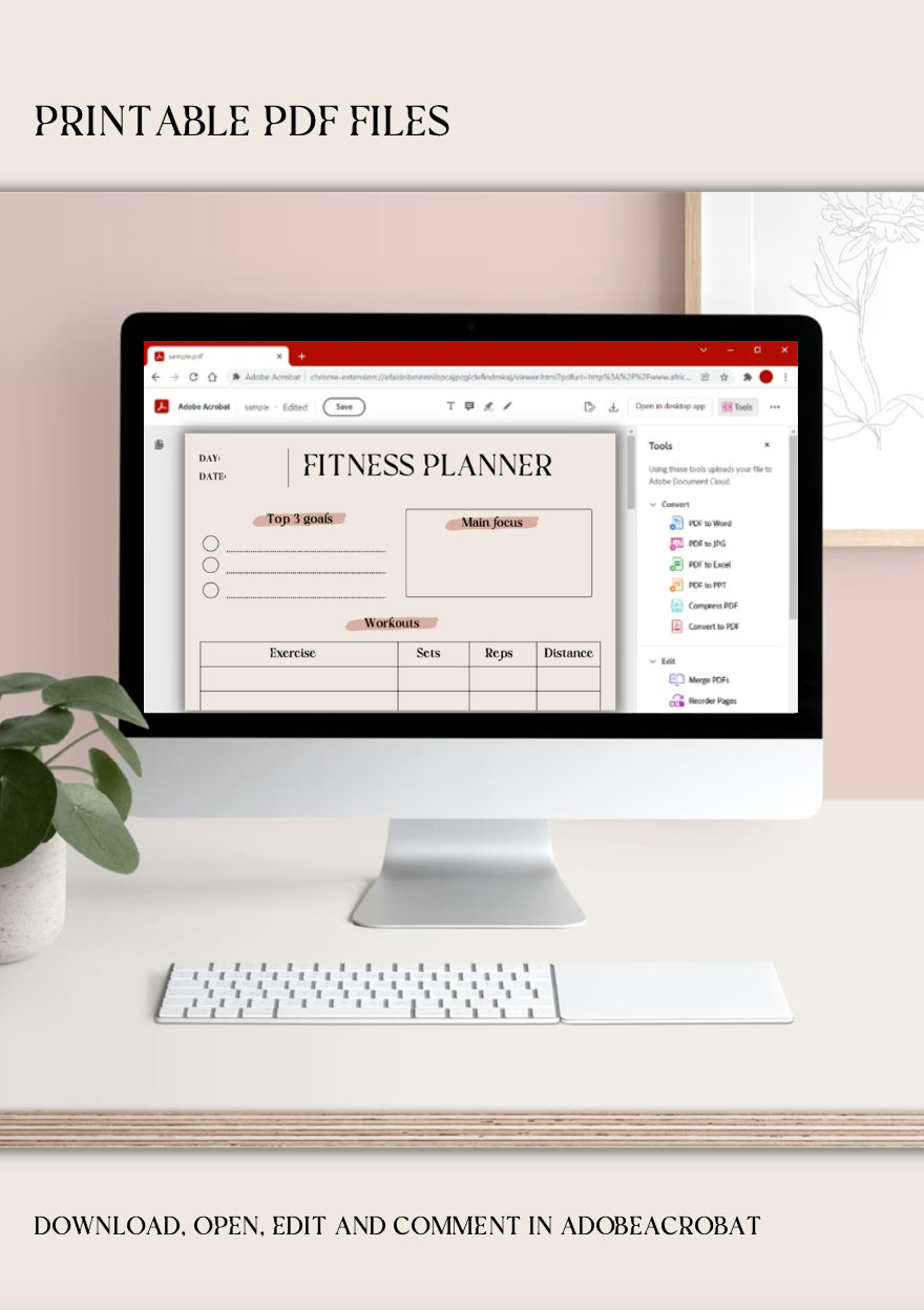 Wellness Planner Printable | Fitness Journal | 50 Day Tracker | Mental ...