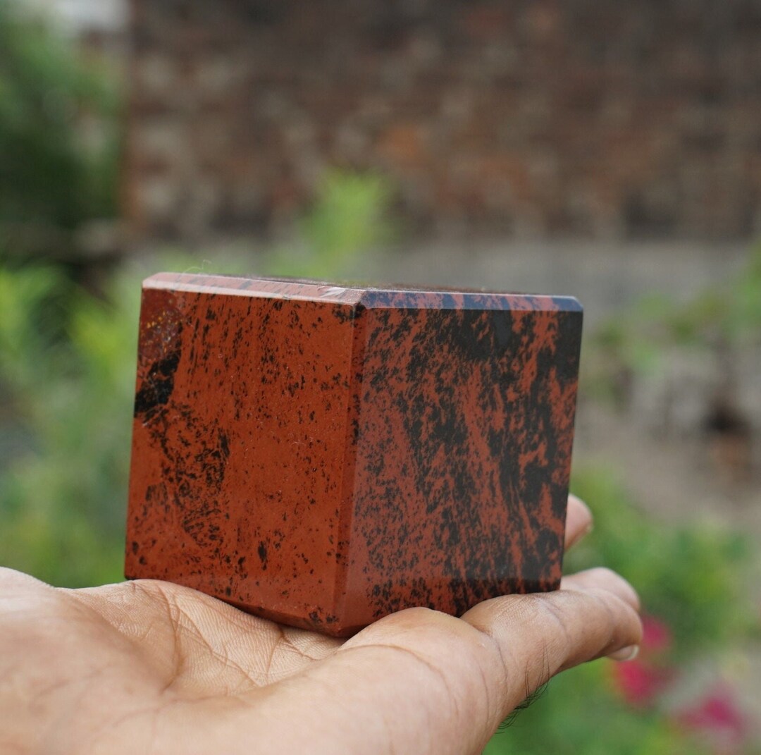55 MM Mahagony Obsidian Cube Stone | Mahagony Obsidian | Obsidian Cube ...