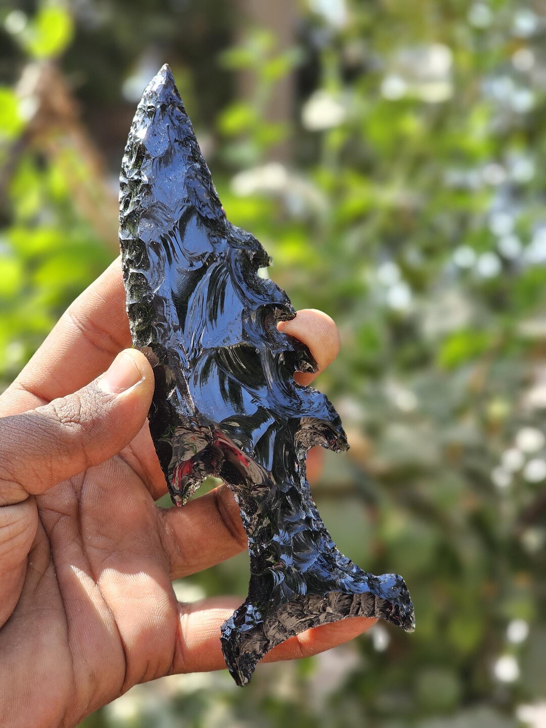 Natural Black Obsidian Point Knife Handmade Knives Flint Hand Knapped ...