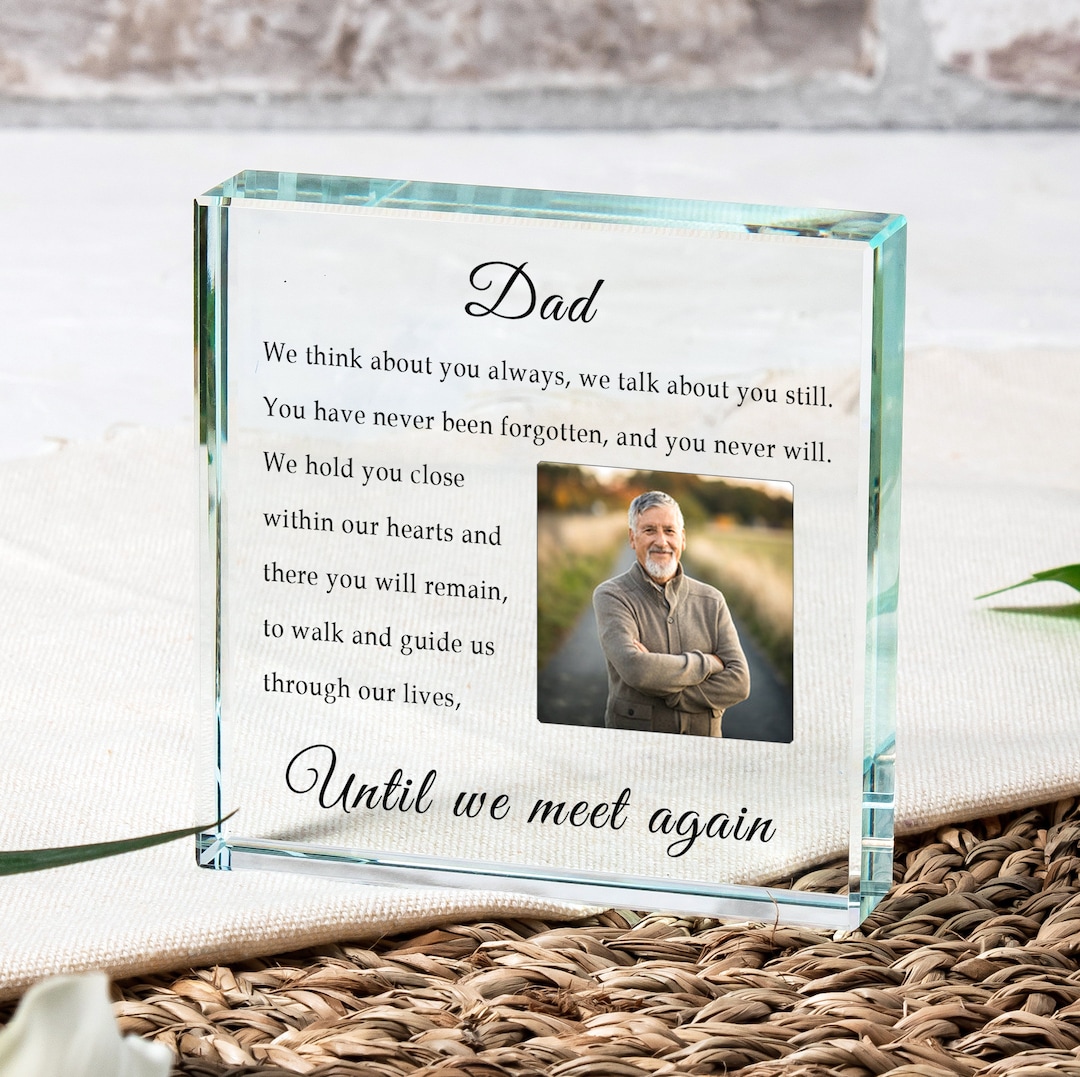 Memorial Glass Paperweight Personalised Gift With Photo, Name/s and ...