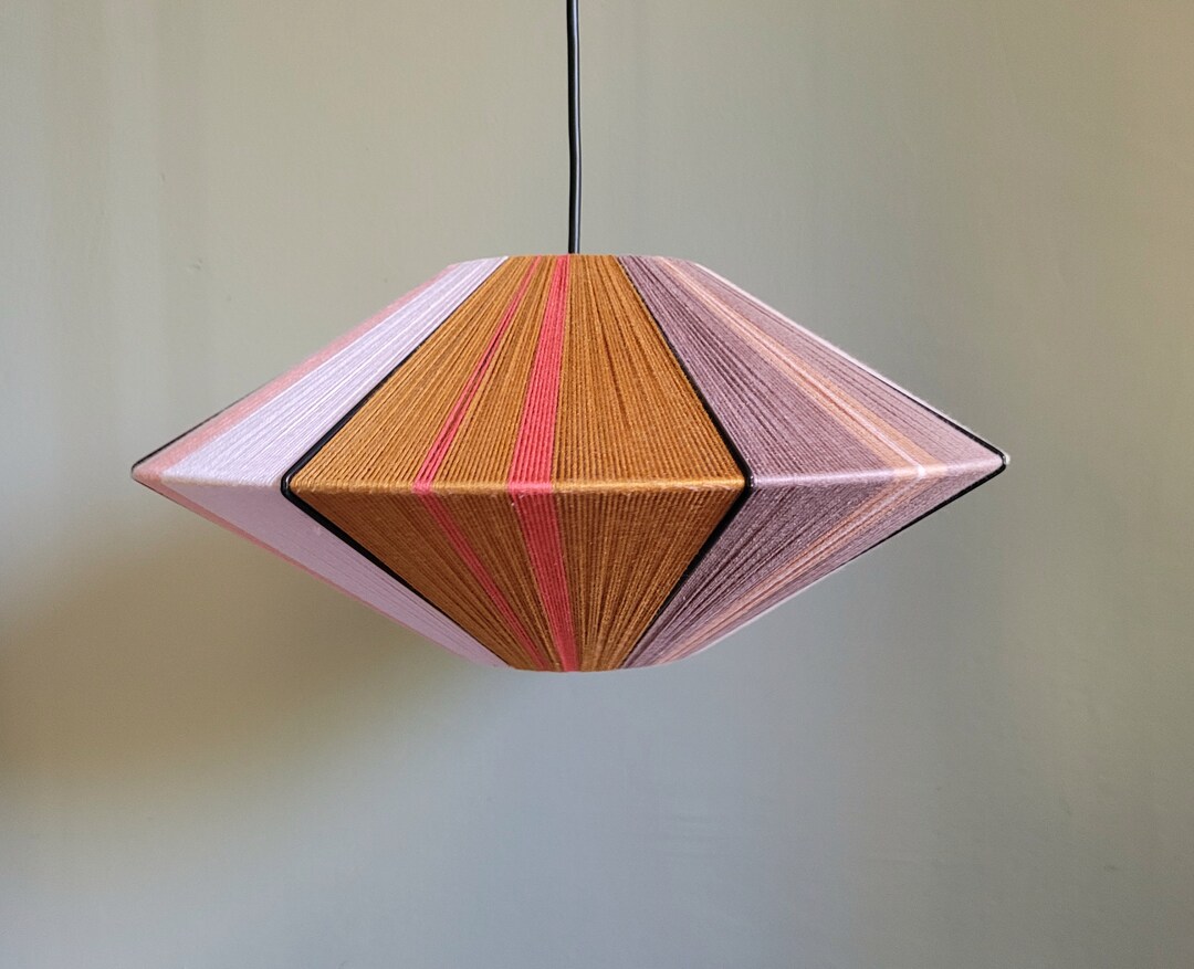 SOLD! Bonbon Lamp, UFO Lampshade, Woven Lamp, Wire Lamp, Color Block ...