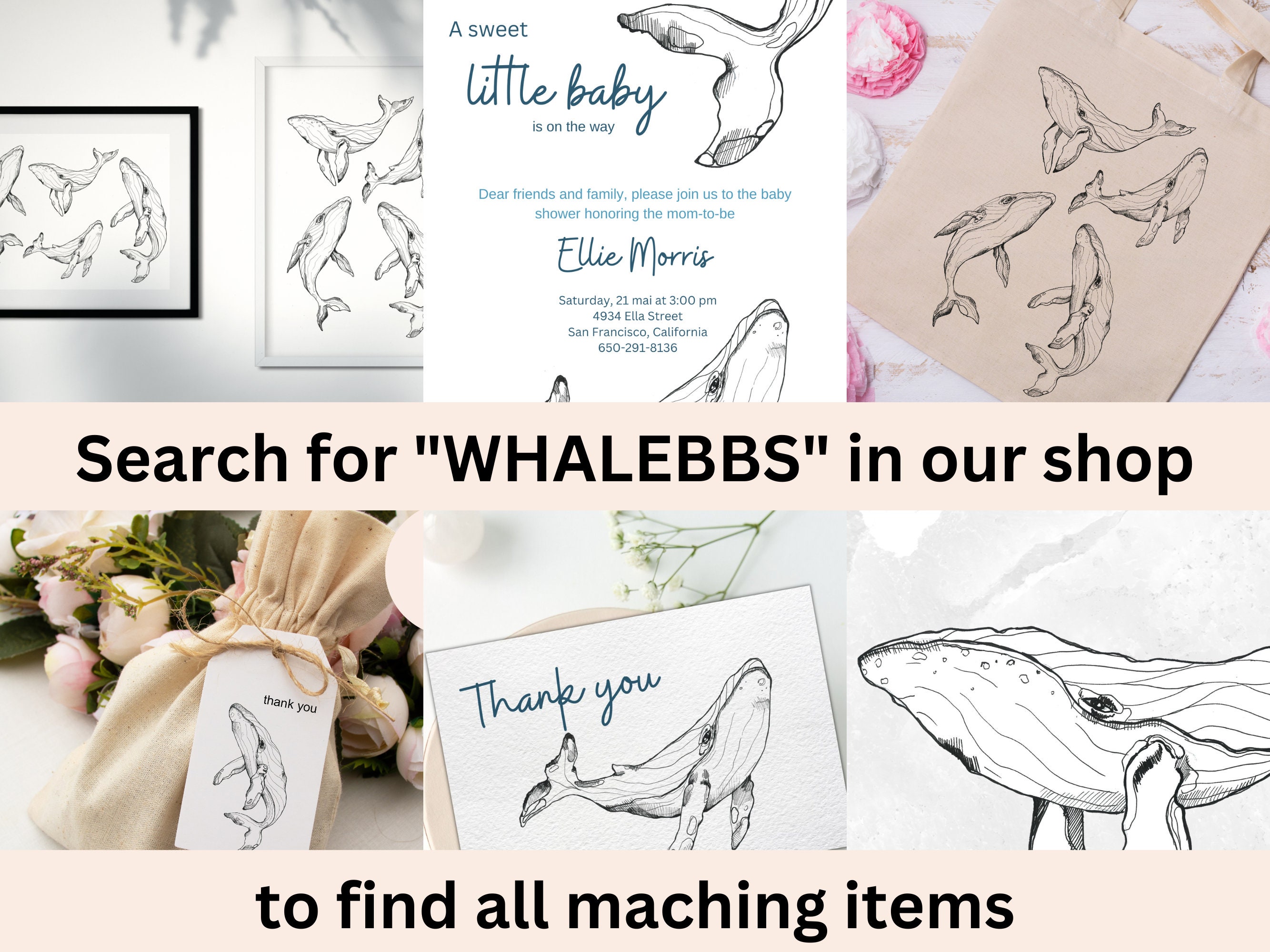 Editable Whale Baby Shower Game Bundle, 20 Games Baby Shower Games ...