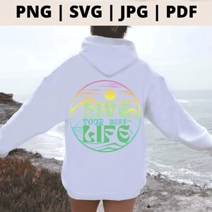 Vive tu mejor vida svg, puesta de sol png, jpg positivo, salud mental ...