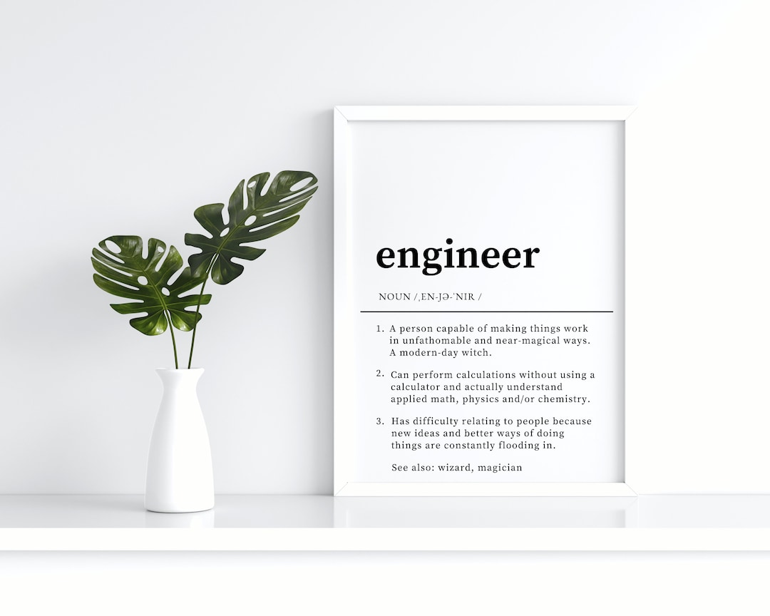Engineer Definition Funny Sarcastic Wall Art, Engineer Gifts ...
