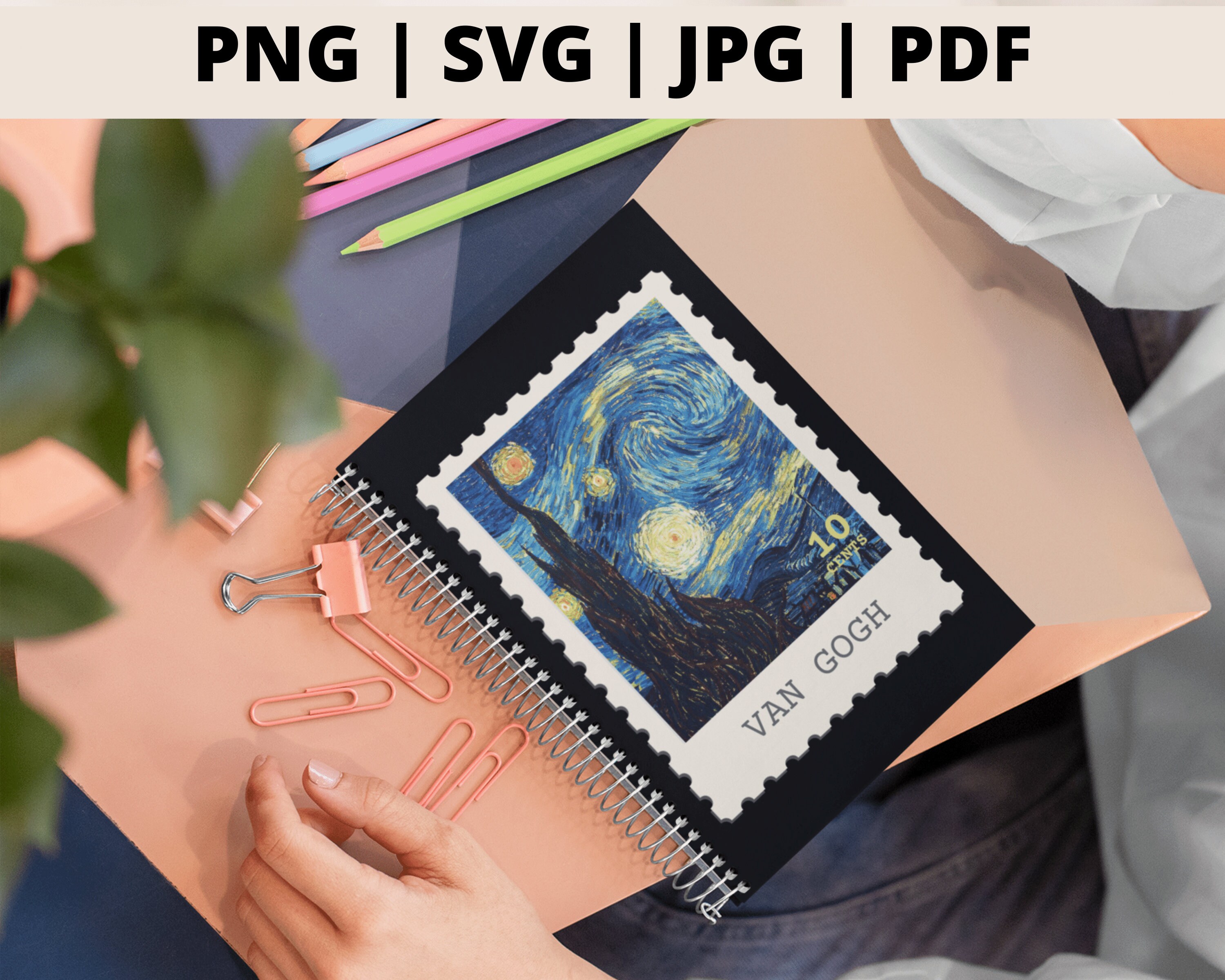 Vincent Van Gogh Starry Night Png, Night Svg, Celestial Moon and Stars ...