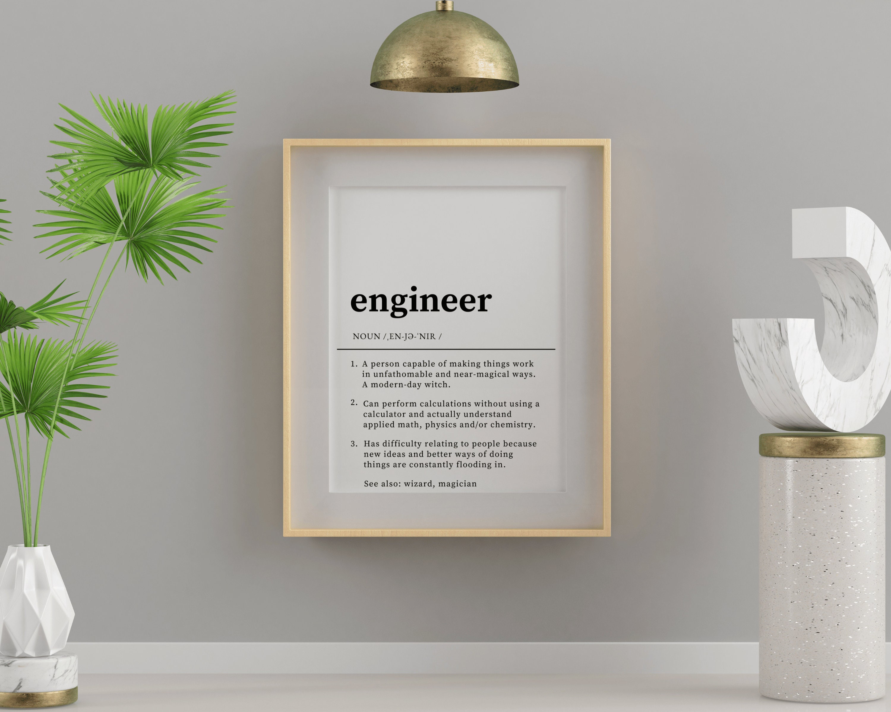 Engineer Definition Funny Sarcastic Wall Art, Engineer Gifts ...