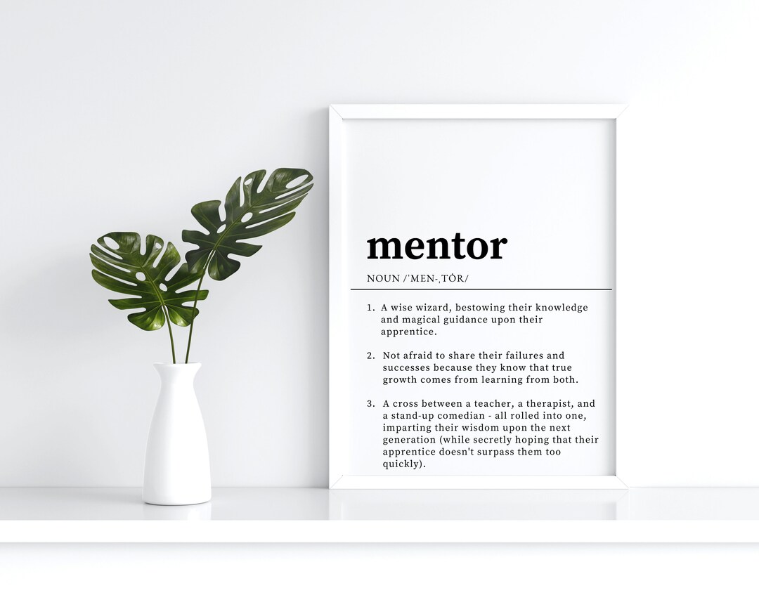 Mentor Definition Wall Art, Leadership Gifts, Boss Day Gift, Thank You ...