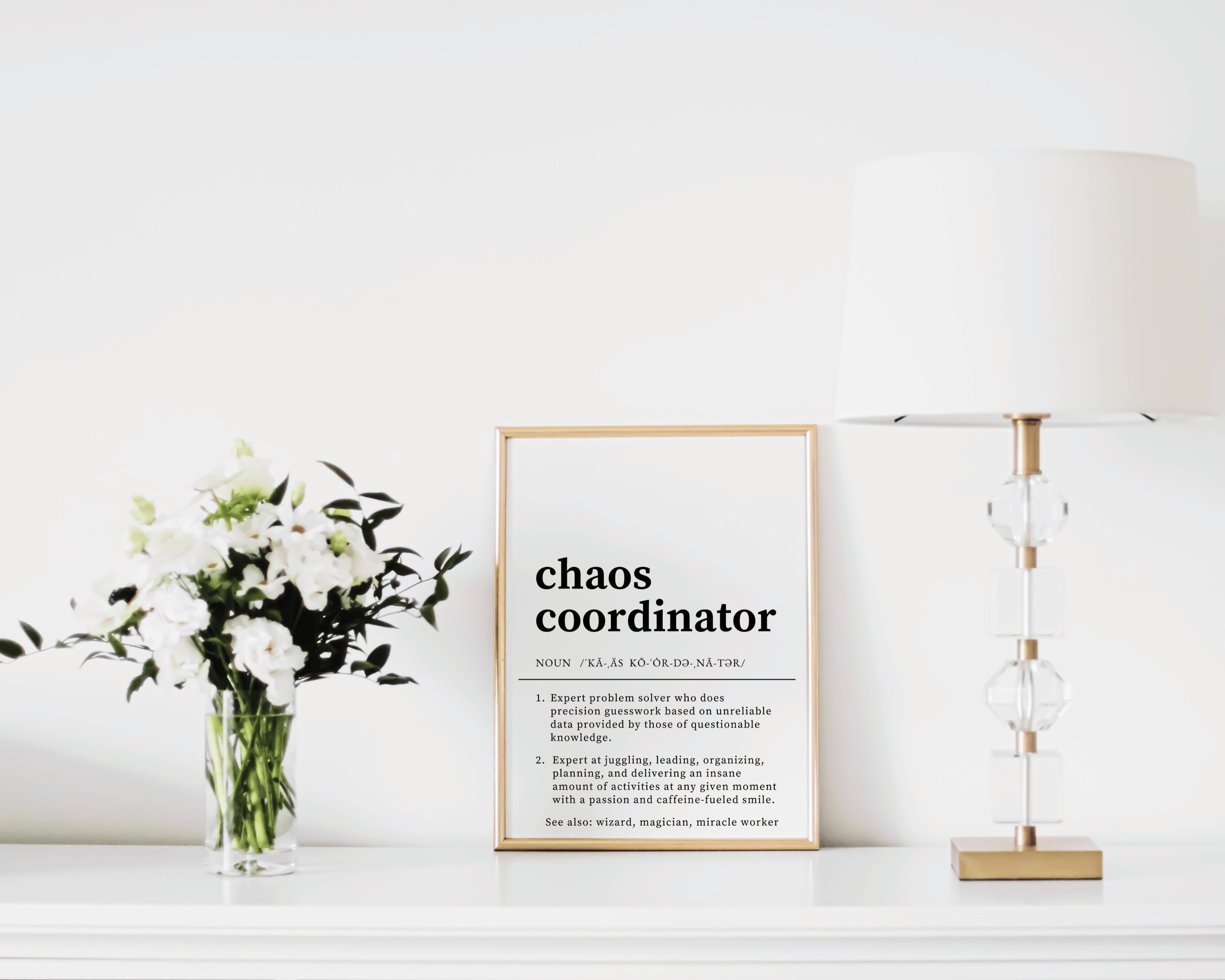 Chaos Coordinator Definition Wall Art Funny Mom Funny Boss - Etsy