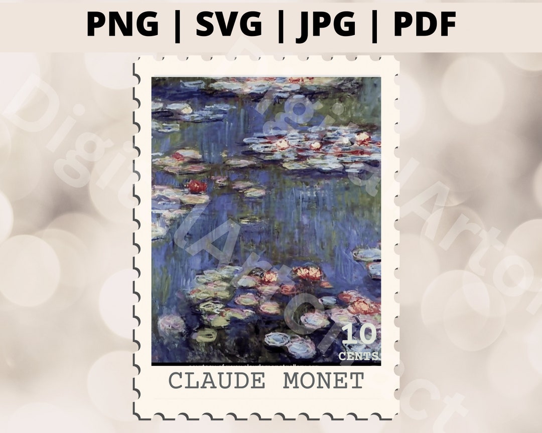 Claude Monet Water Lilies Png, Flower Svg, Floral Svg, Botanical Svg ...