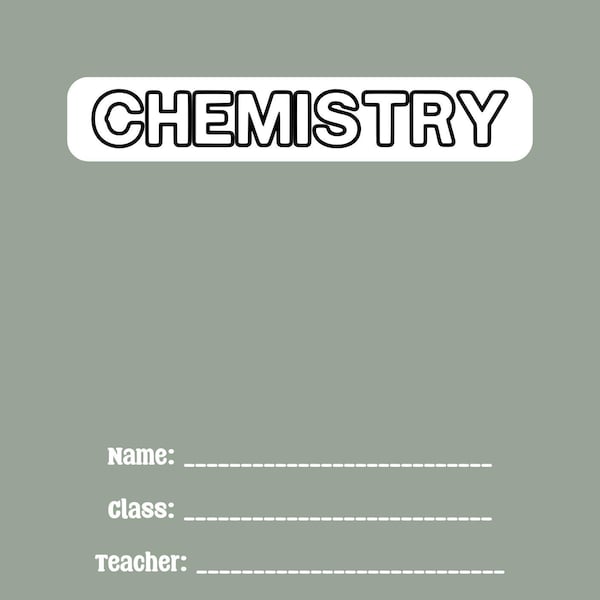 Chemistry Notebook Cover - Etsy