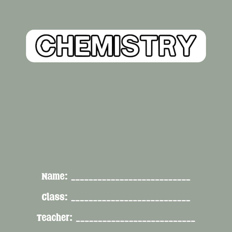 Chemistry Notebook Cover - Etsy