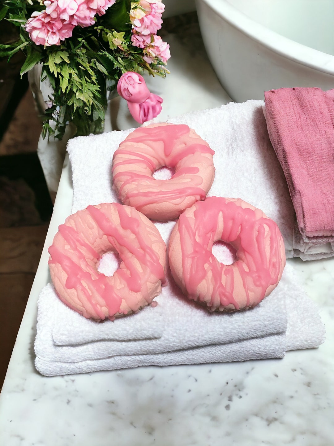Raspberry Jam Bath Bomb Donut Natural Ingredients Cocoa Butter Frosting ...